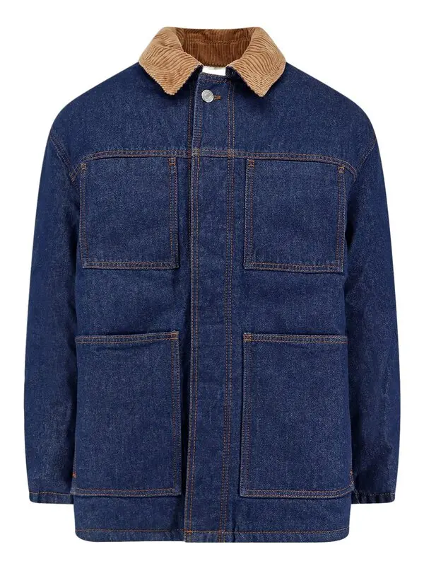 Ami Padded Denim Jacket - Blue