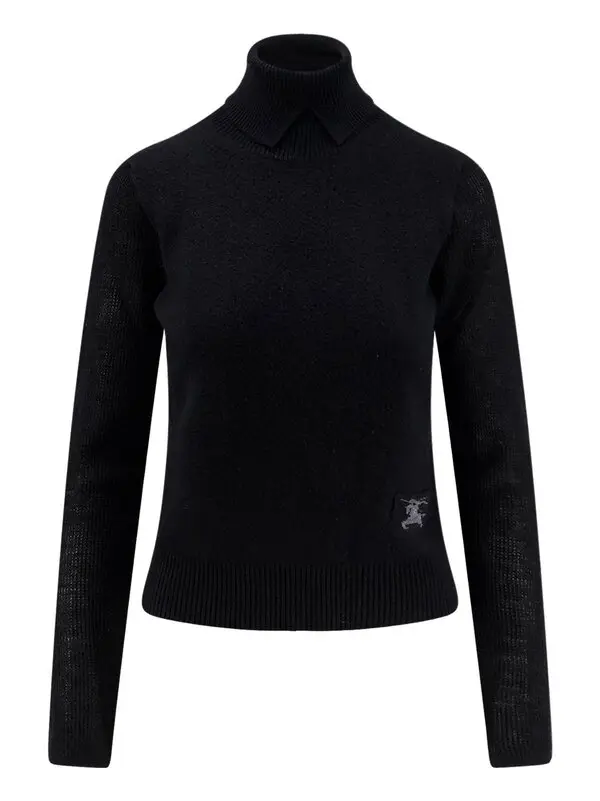 Burberry Alpaca And Wool Blend Turtleneck - Black