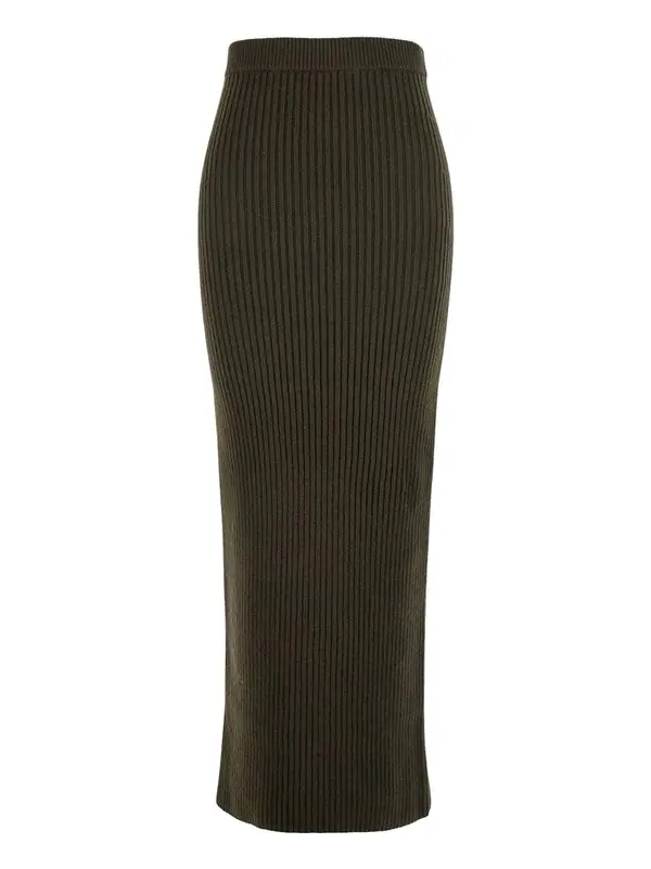 Max Mara Wool And Cashmere Long Skirt - Green