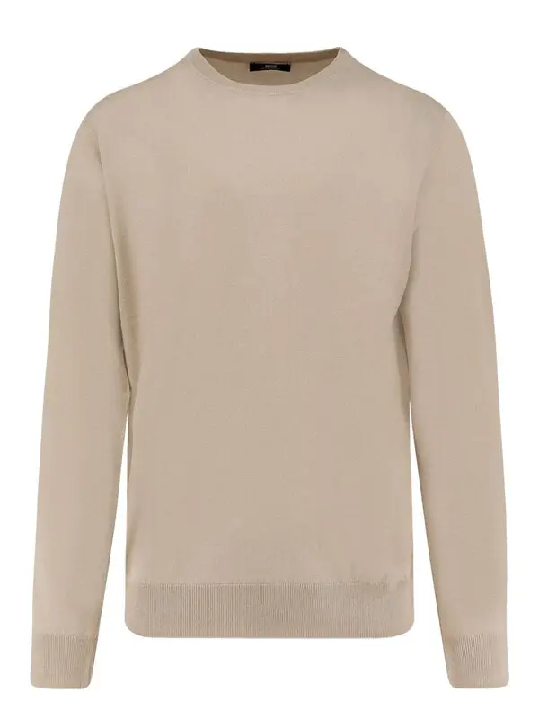 Alpha Studio Silk And Cashmere Crewneck Sweater - Beige