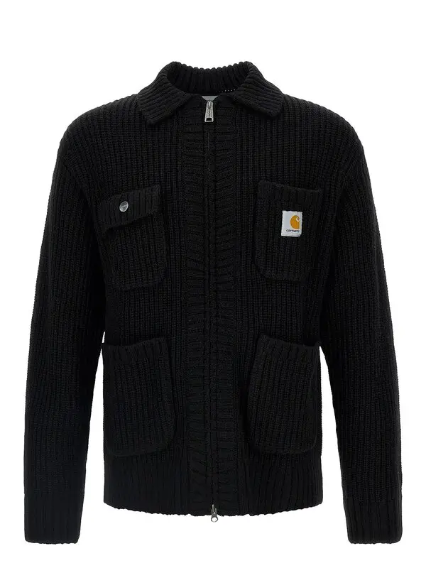Carhartt Work In Progress Chore Knit Acrylic Cardigan - Black