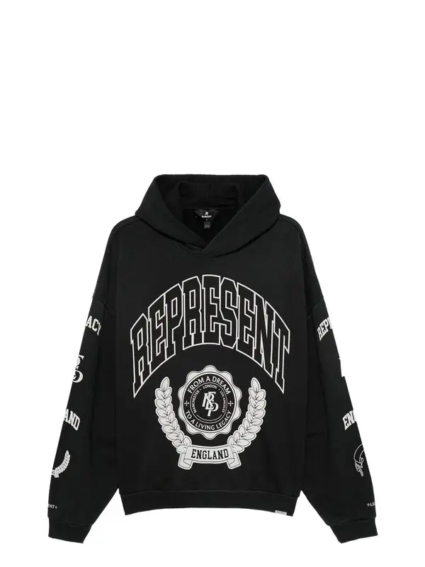 REPRESENT Cotton Hooded Sweatshirt - Black