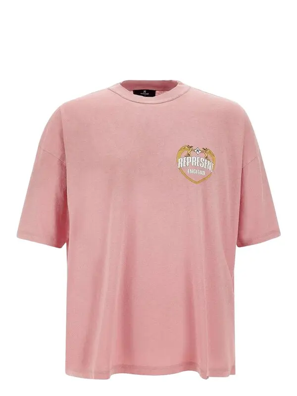 REPRESENT Cotton Tshirt With Distressed Effect - Pink