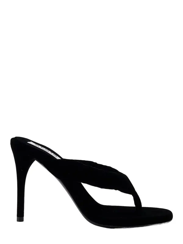 Alaïa Thong Sandals With Velvet Heel - Black