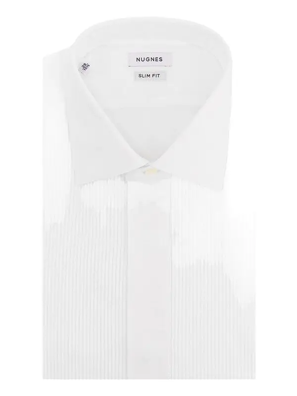 NUGNES 1920 Cotton Shirt With Pleated Detail - White