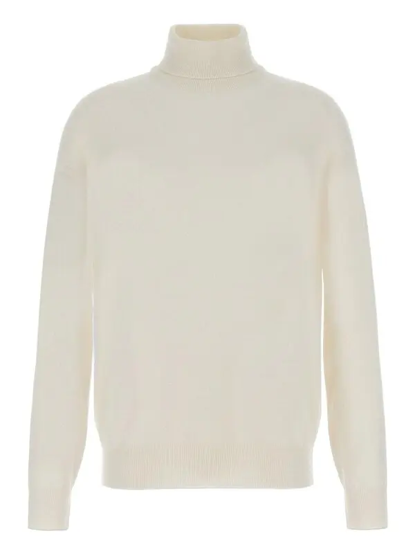 Brunello Cucinelli Cashmere Turtleneck Sweater - White
