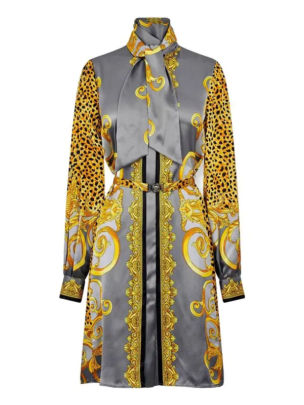 Versace Silk Chemisier Dress - Multicolor