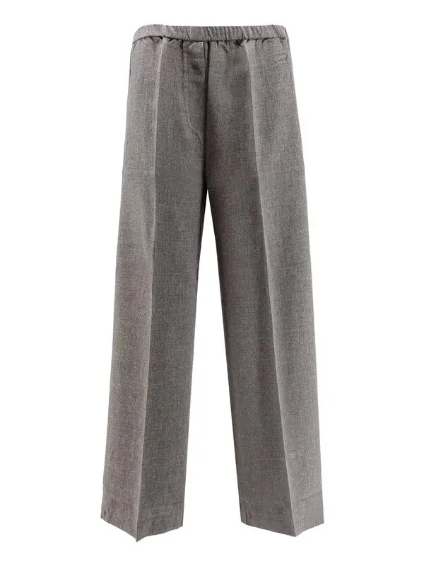 TOTEME Wide Leg Viscose Trousers - Grey