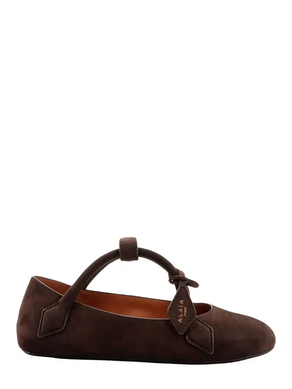 Alaïa Le Teckel Suede Ballet Flats - Brown