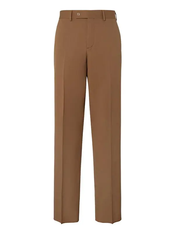 Fendi Virgin Wool Trousers - Brown