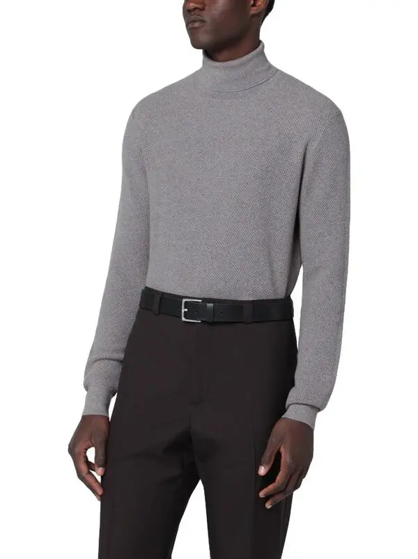 Tagliatore Virgin Wool Turtleneck Sweater - Beige