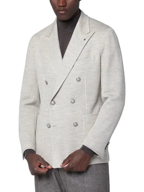 Tagliatore Double-breasted Wool-blend Jacket - Beige