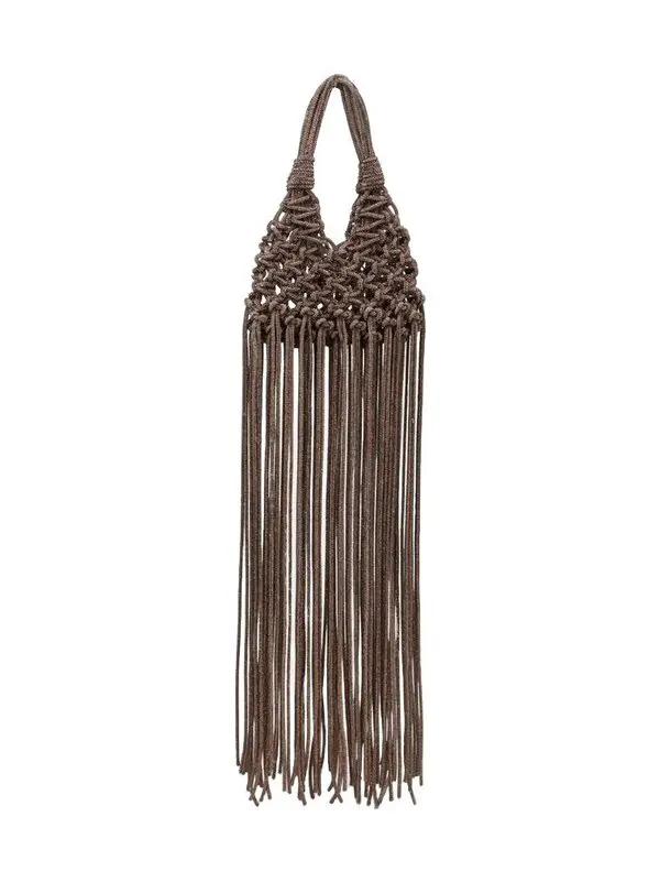 HIBOURAMA Vannifique Mini Topaz Bag With Crystals And Fringes - Metal