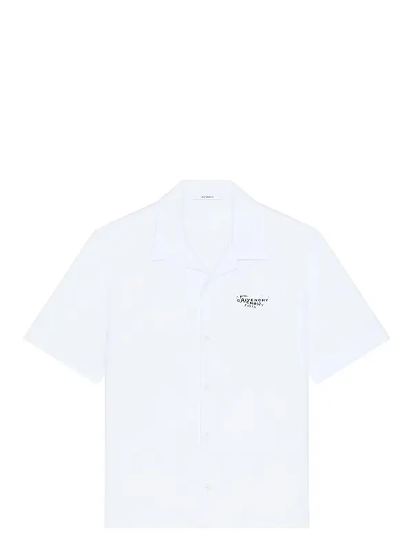 Givenchy Shirt In Poplin With Stamp Print - White