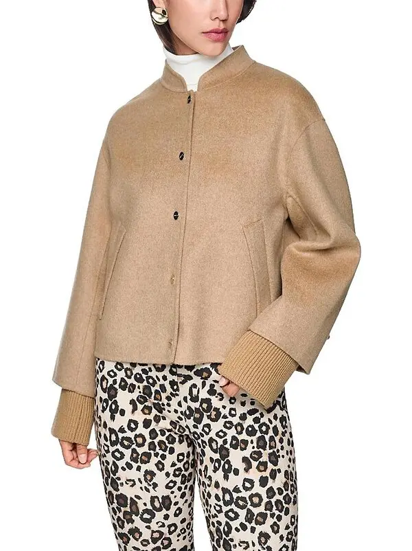 MARC CAIN Oversized Jacket With Cuffed Sleeves - Warm Sand