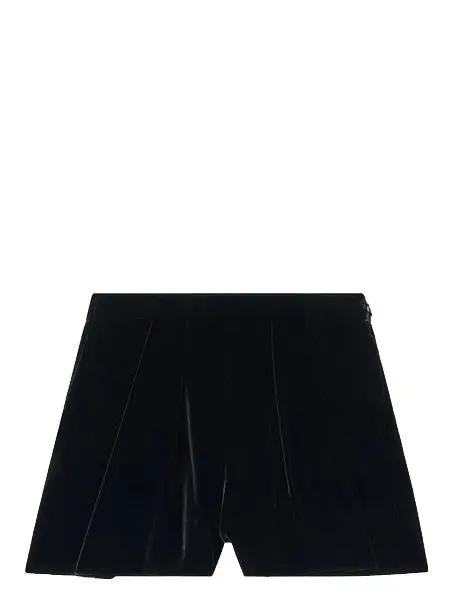 Emporio Armani Liquid Velvet Pleated Shorts - Black