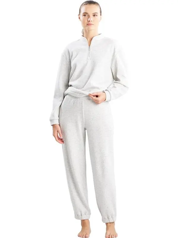 Natori Nova Cozy Brushed Knit Joggers - Gray