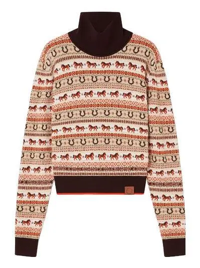 Stella McCartney Fair Isle Wool Turtleneck Sweater - Natural