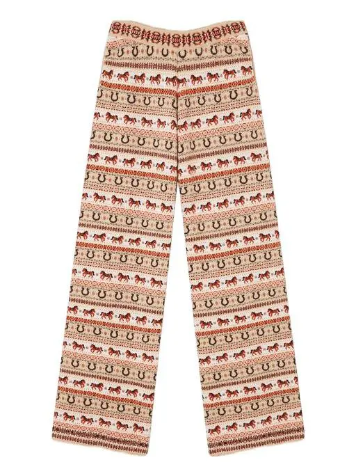 Stella McCartney Fair Isle Wool Pants - Natural
