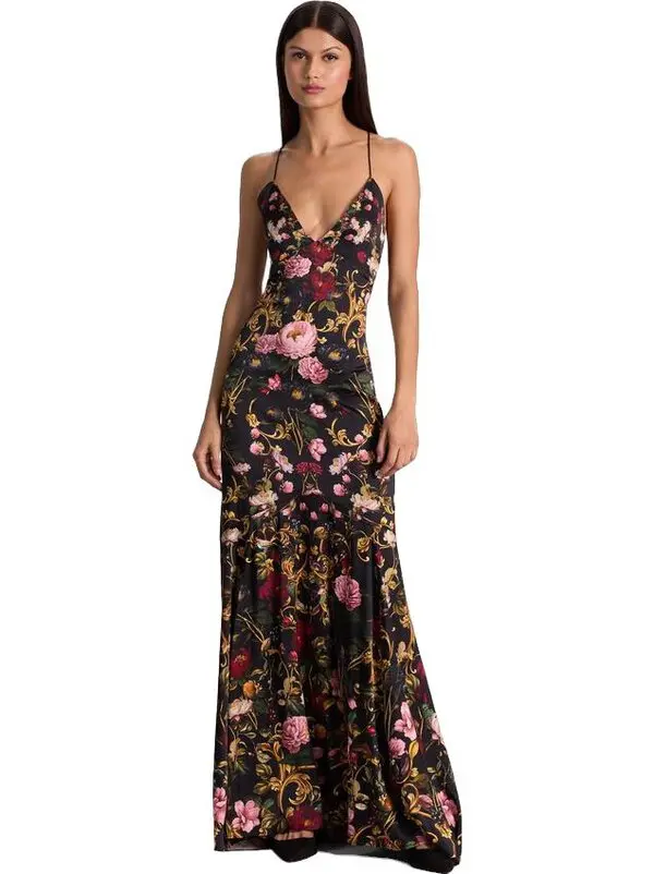 Alice + Olivia Milta Evermine Mermaid Maxi Slip Dress - Floral