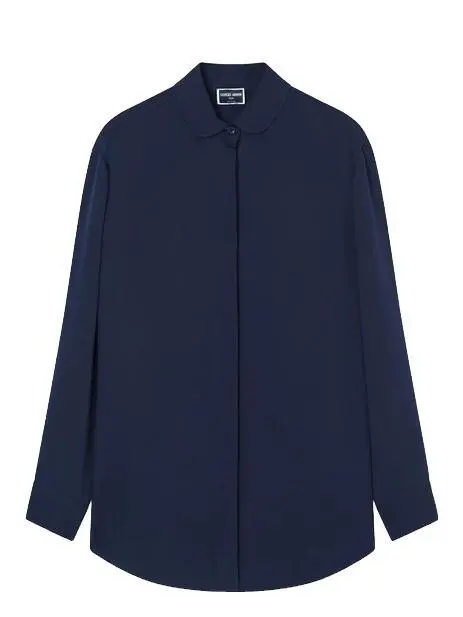 Giorgio Armani Triple Silk Georgette Shirt - Blue