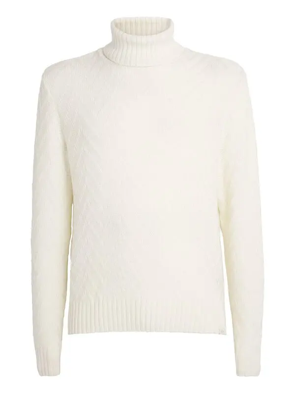 Paul & Shark Virgin Wool Rollneck Sweater - White
