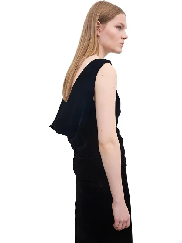 HOUSE OF DAGMAR Waterfall Velvet Top - Black