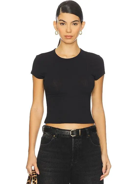 Free People X Intimately Fp Wait A Minute Baby Tee - Anthracite