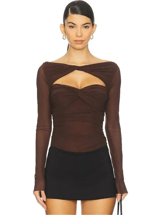 Majorelle Eleanora Bodysuit - Chocolate Brown