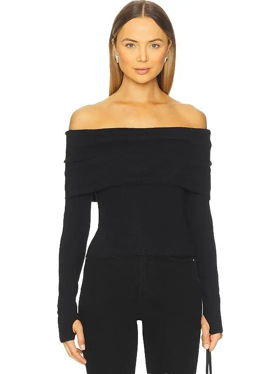 SEVEN WONDERS Off-the-shoulder Top - Black