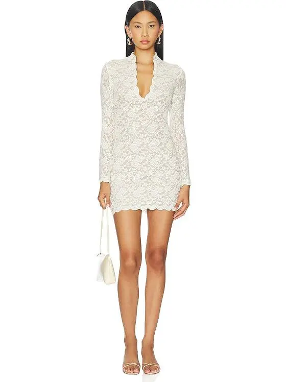 NOOKIE Mystique Long Sleeve Mini Dress - Ivory