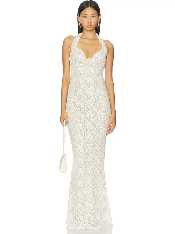 NOOKIE Mystique Halter Gown - Ivory