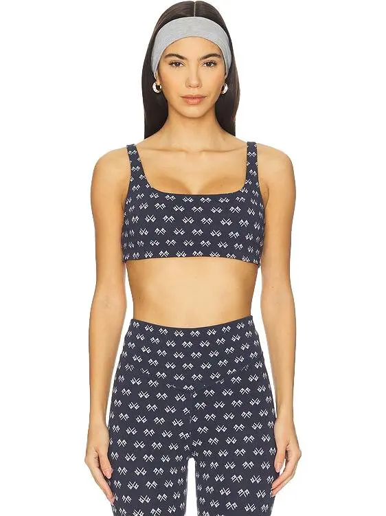 The Upside Cruzada Bridie Sports Bra In Navy - Jacquard