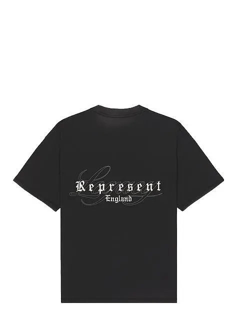 REPRESENT Legacy Overprint Tee In Black - Vintage Black