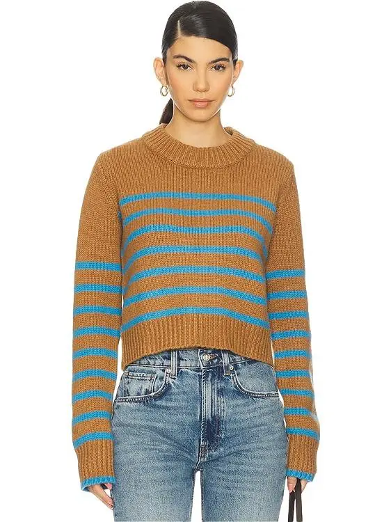 LA LIGNE Mini Marin Striped Sweater - Camel & Cerulean