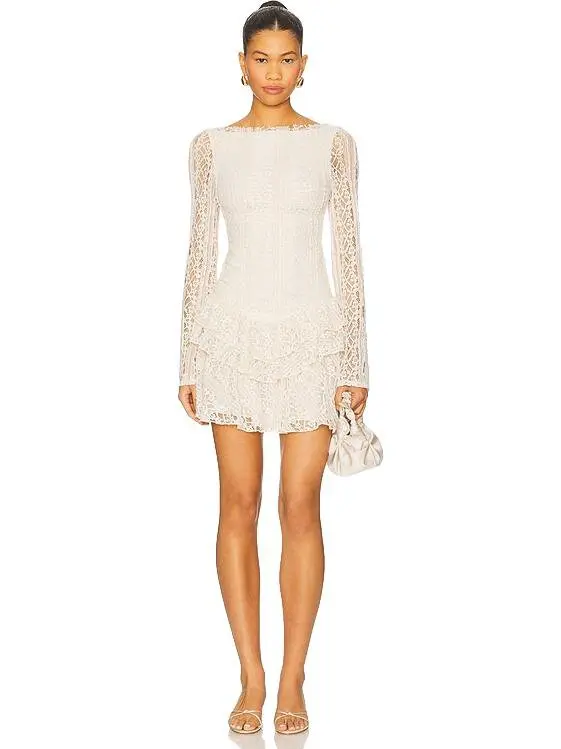 Free People Tabby Lace Mini Dress - Tea