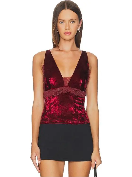 Free People Bed Of Roses Cami - Garnet Grotto