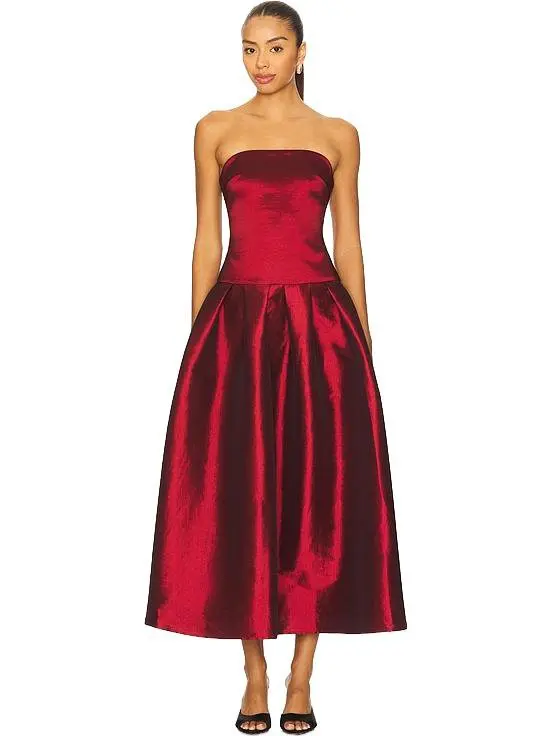 MORE TO COME Cambria Strapless Dress - Dark Red