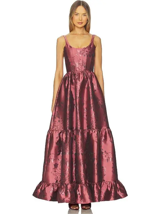 V. CHAPMAN Avery Gown - Deco Rose Baroque Floral