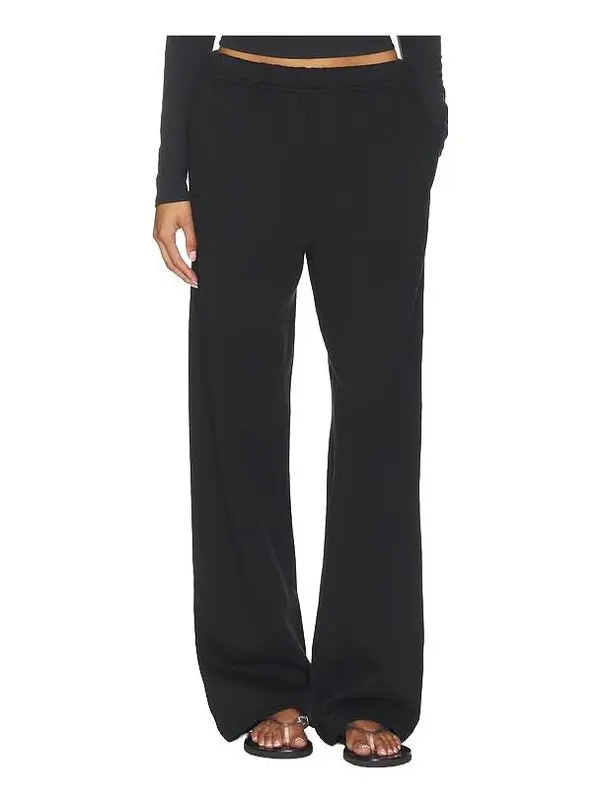 SKIMS Cotton Fleece Classic Straight Leg Pant - Onyx