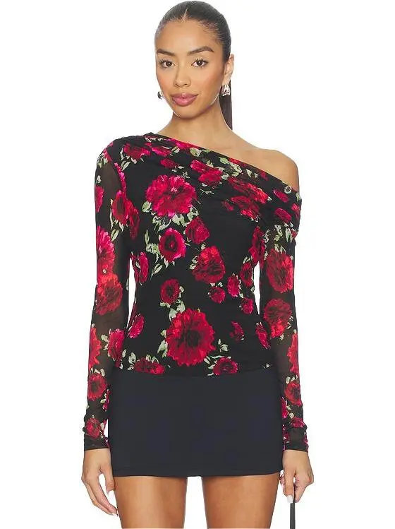 AFRM Barry Long Sleeve Top - Painted Roses