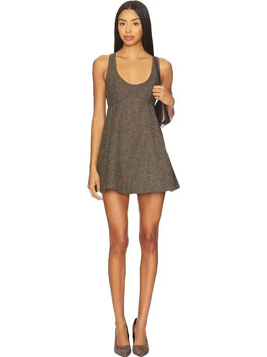 Free People Cyd Mini Dress - Espresso Combo