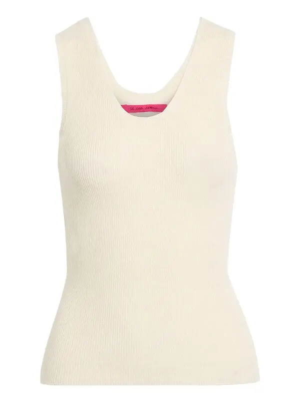 THE ELDER STATESMAN Delicash Ribbed Tank - Ivory