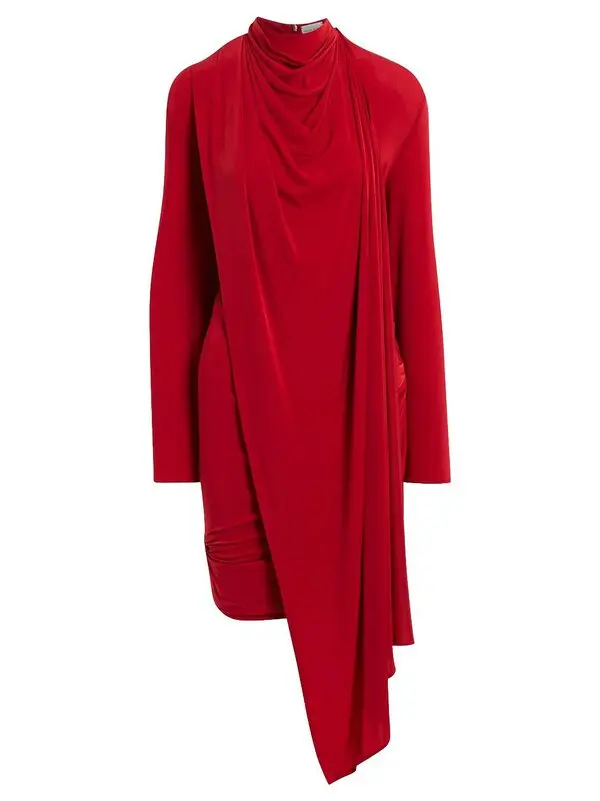 Magda Butrym Draped Layered Stretch-jersey Mini Dress - Red