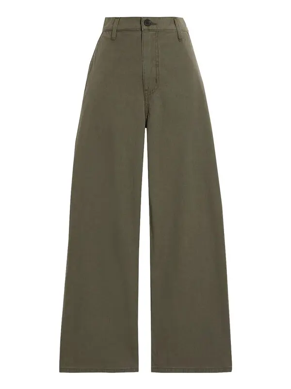 THE ELDER STATESMAN Cotton-twill Straight-leg Pants - Army Green