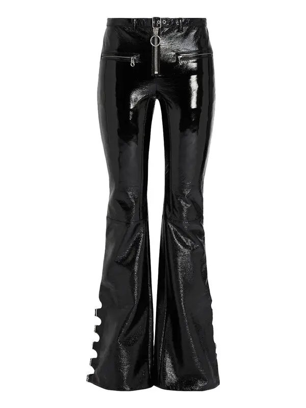 COURREGES Buckled Cotton-blend Bootcut Pants - Black