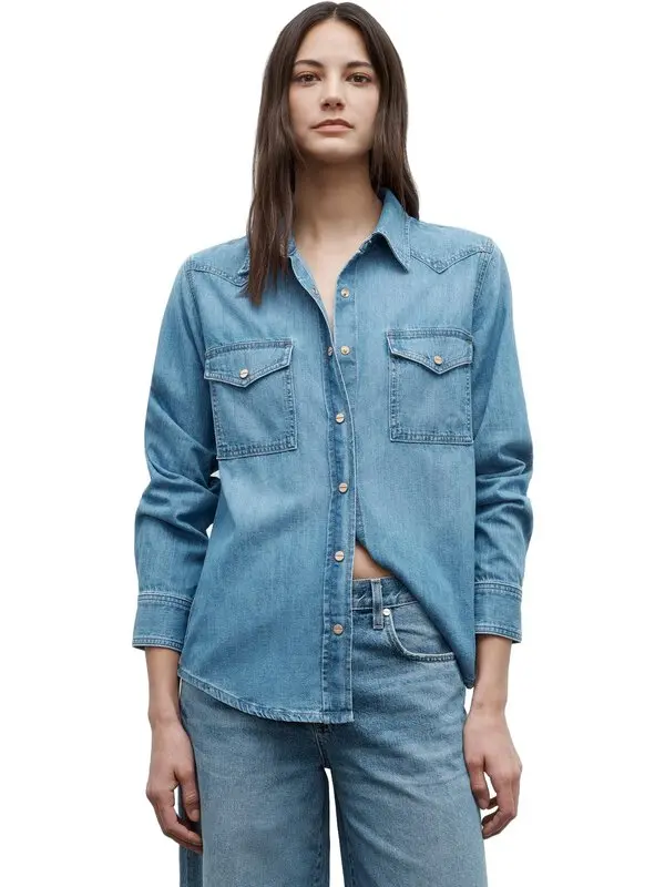 TWP Denim Western Shirt - Vintage Wash