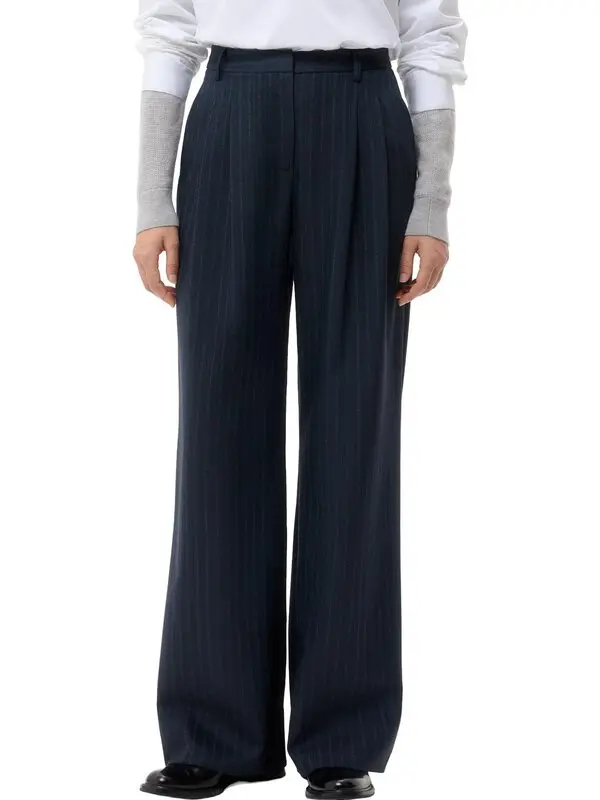 TWP Sulli Wide-leg Wool Trousers - Insignia Blue