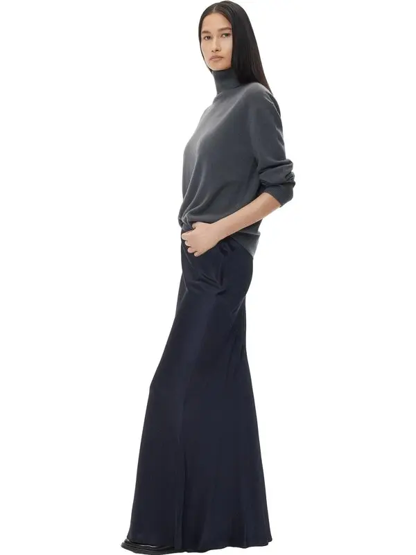TWP Hammered Viscose Satin Maxi Skirt - Night Sky