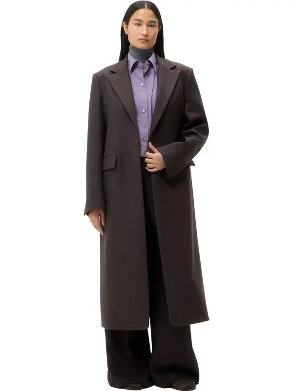 TWP Mattie Coat In Melange Twill Coating - Mustang Melange